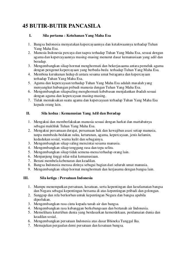 45 butir butir pancasila