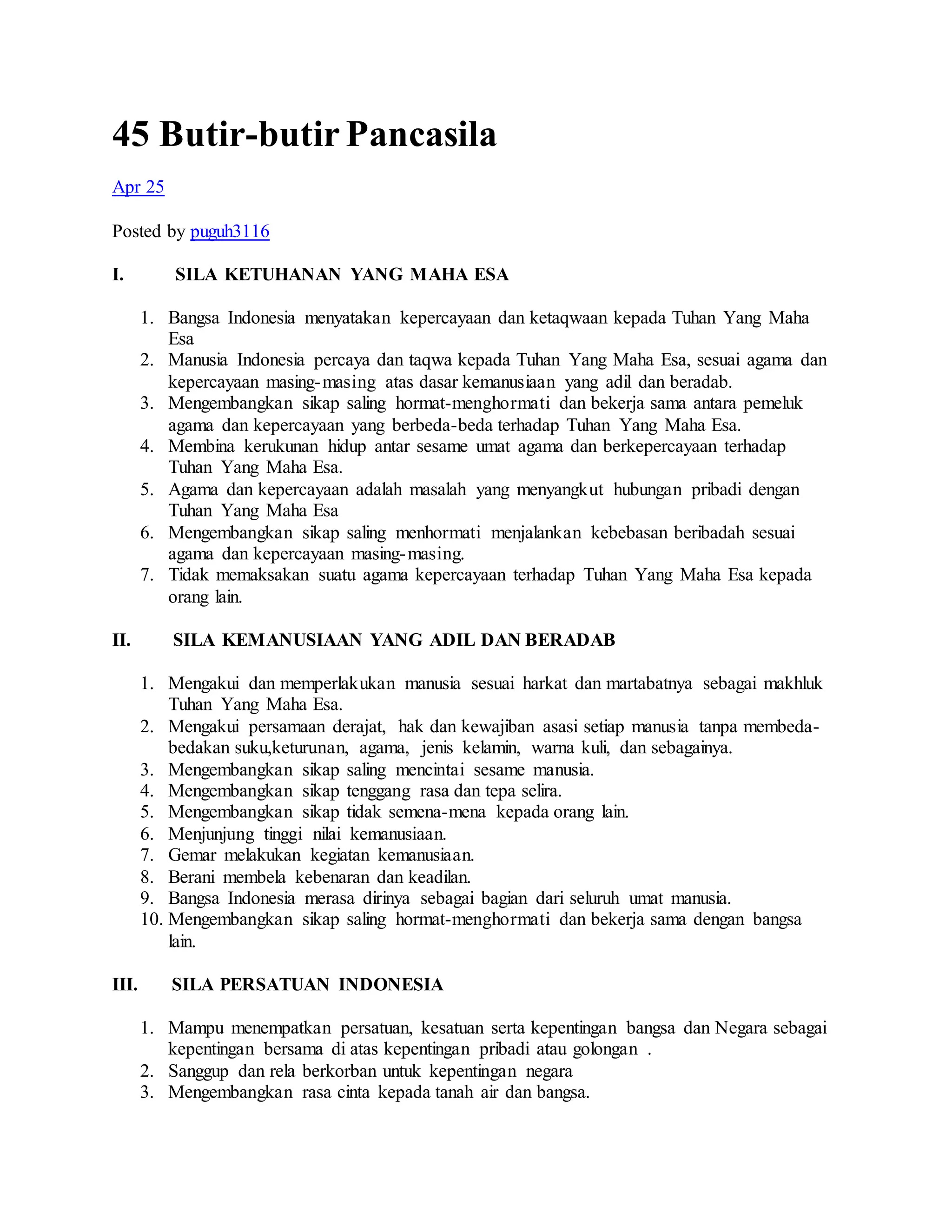 45 butir pancasila | DOCX