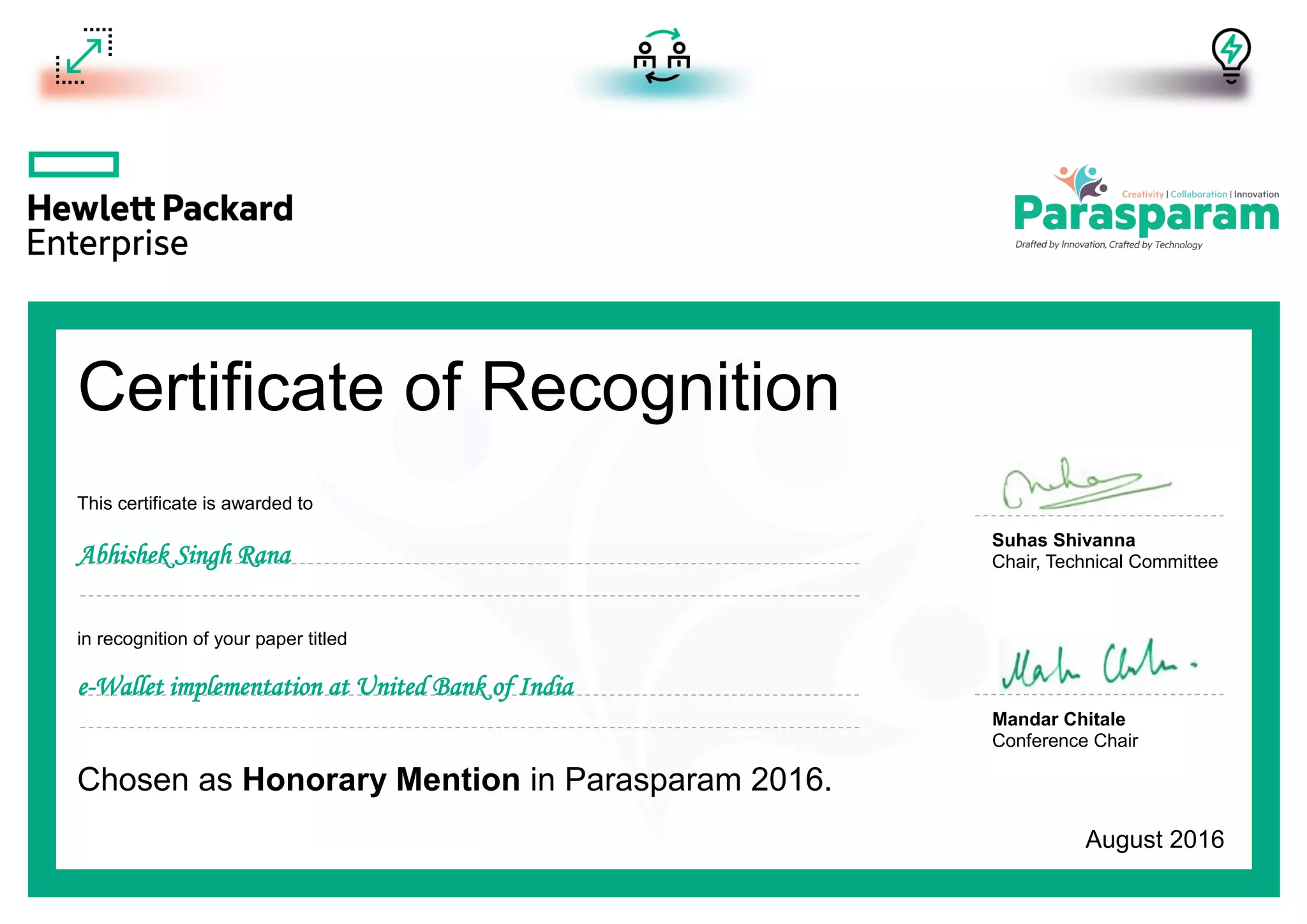Rcognition Parasparam 2016 | PDF