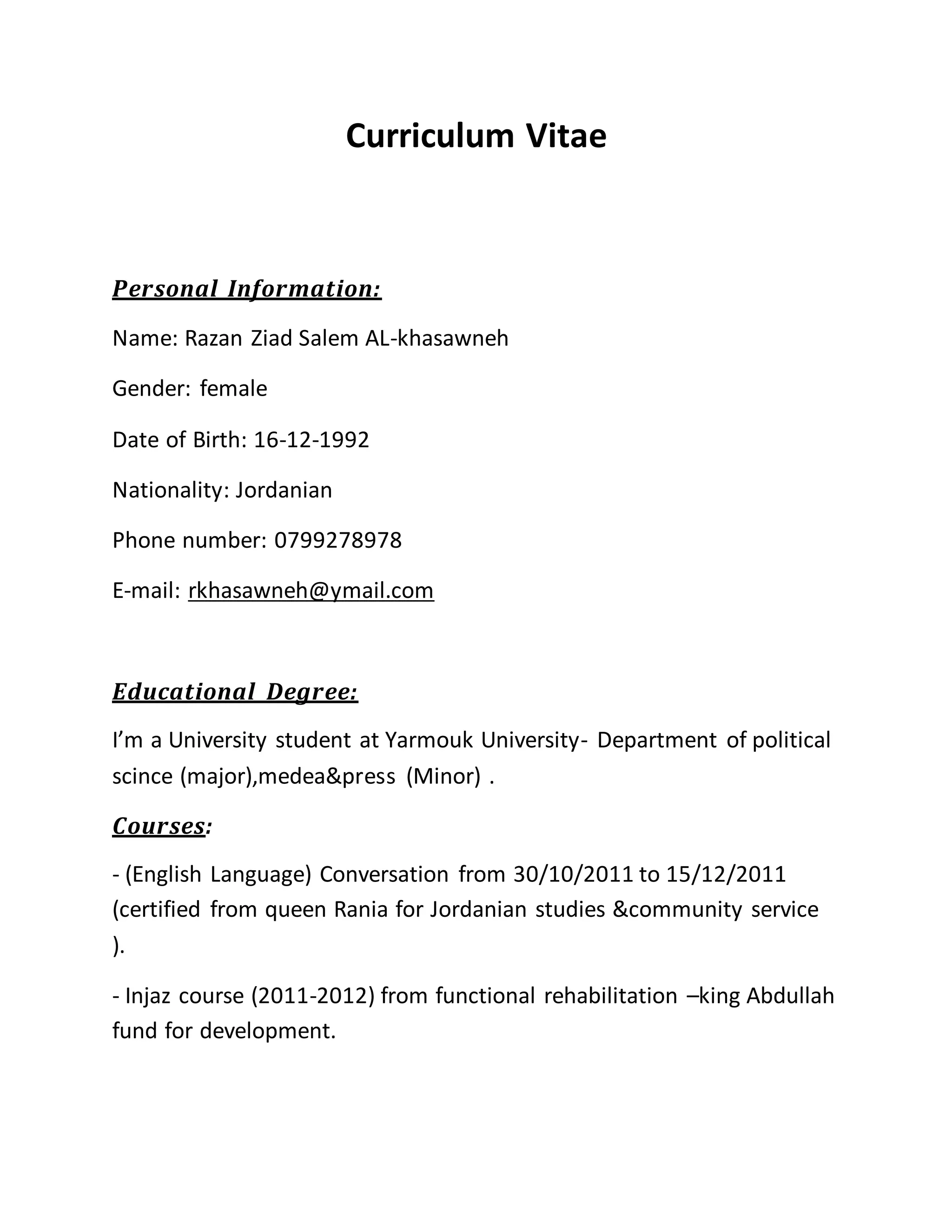 Curriculum Vitae | DOCX