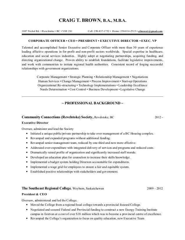 RESUME - Craig T Brown