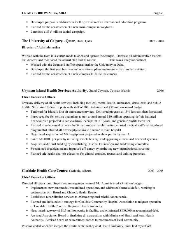 RESUME - Craig T Brown