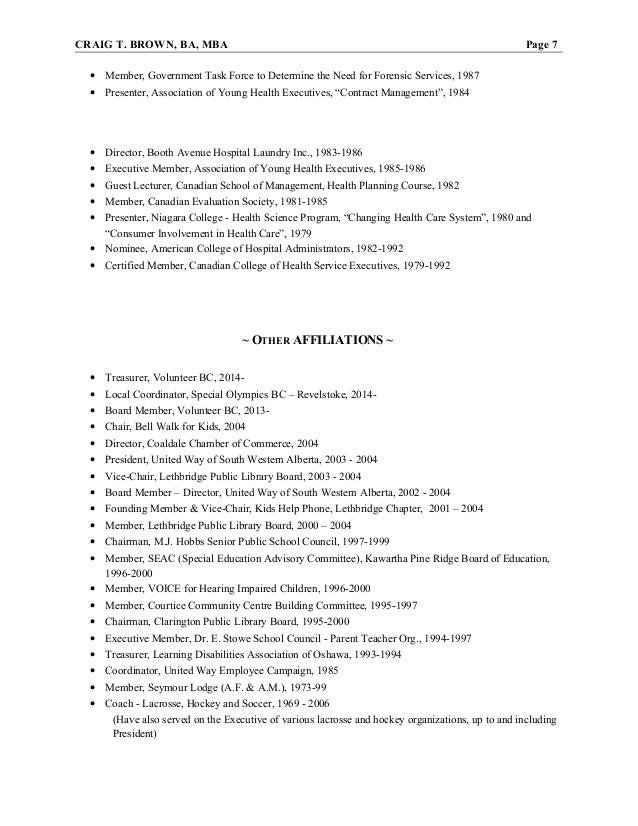RESUME - Craig T Brown