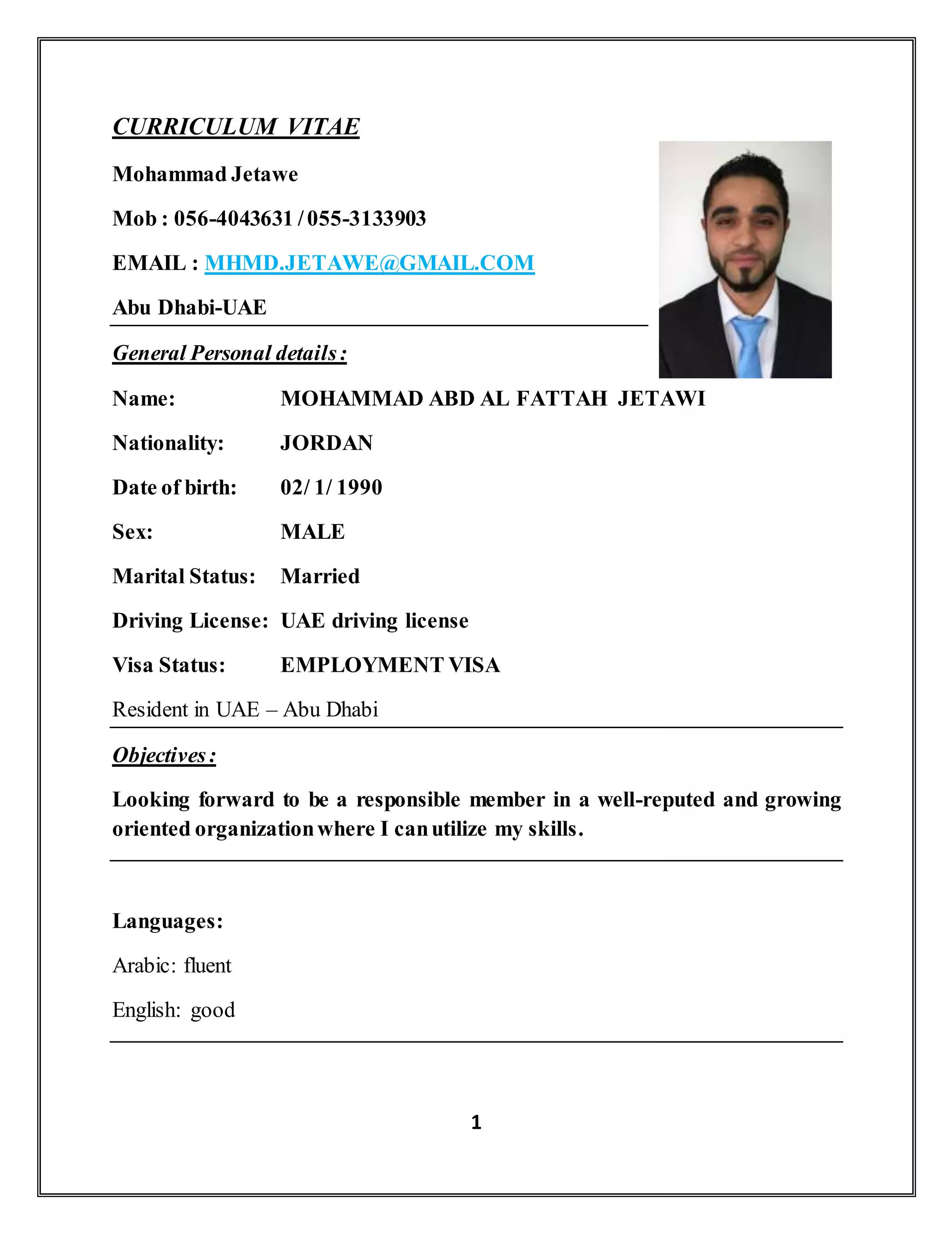 MOHAMMAD JETAWE CV 11 | DOCX