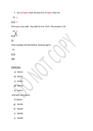 MULTIPLICATION | PDF | Primary Education | Education