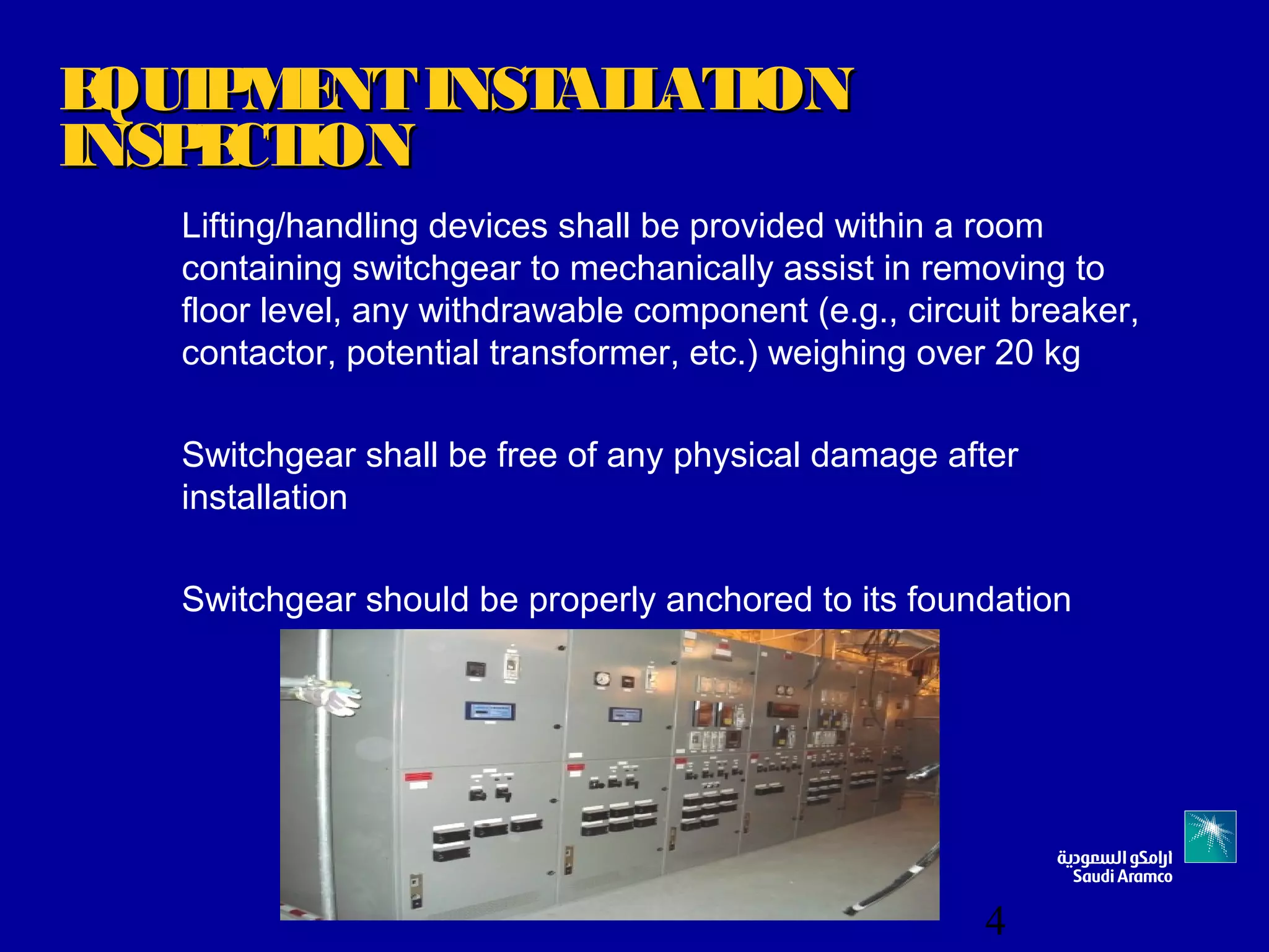 Switchgear Installation Precomissioning Inspection.PPT