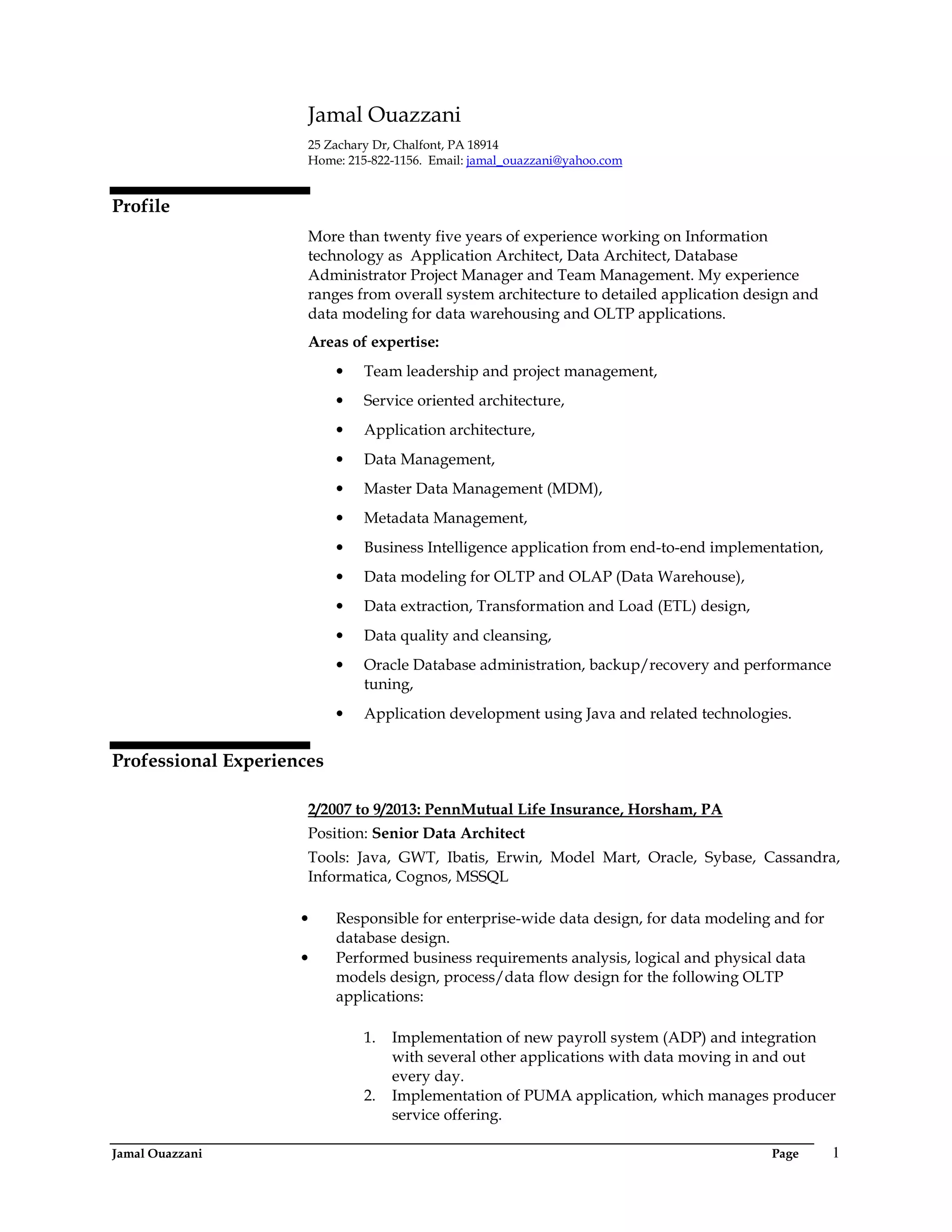 JAMAL_RESUME | PDF | Databases | Computer Software and Applications