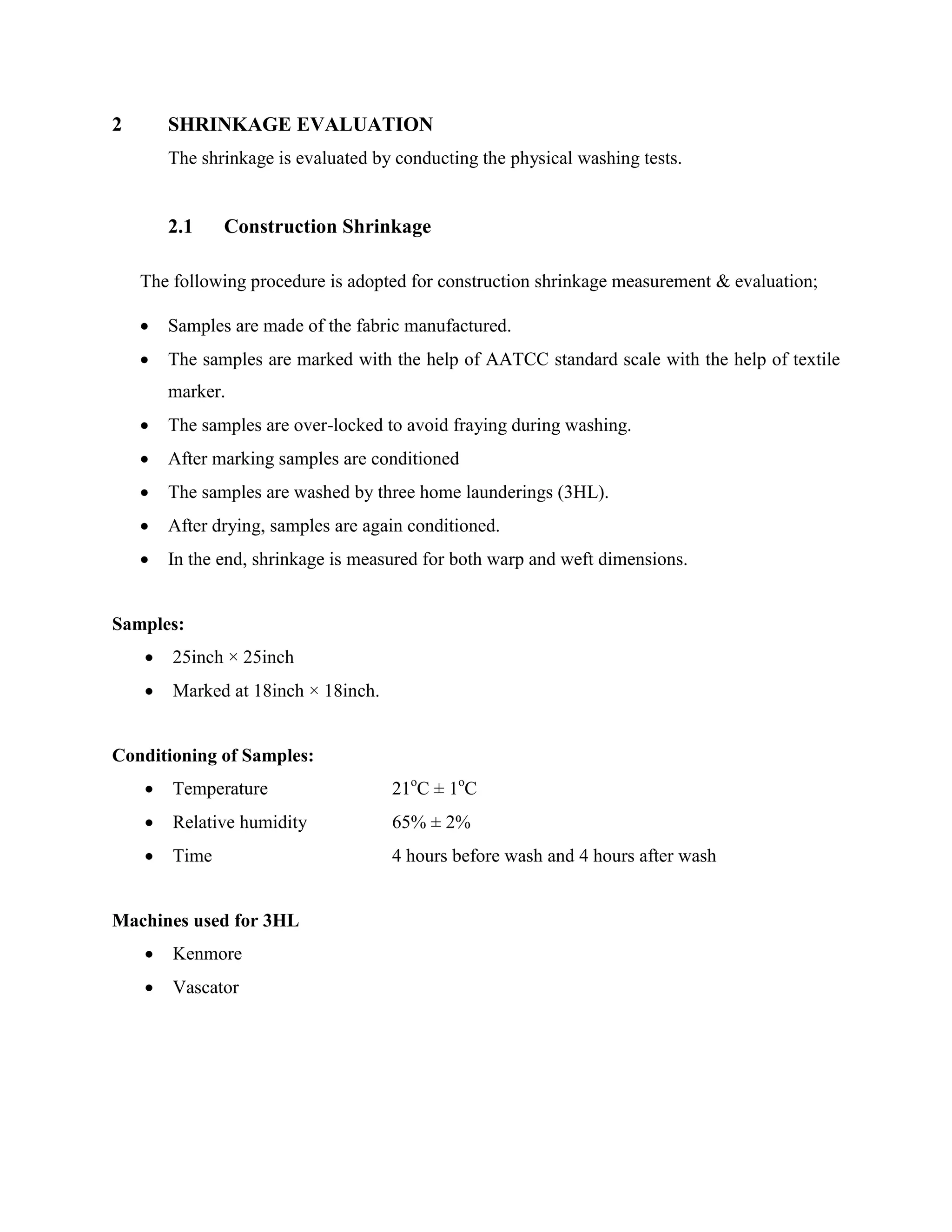 Denim Shrinkage & Evaluation | PDF