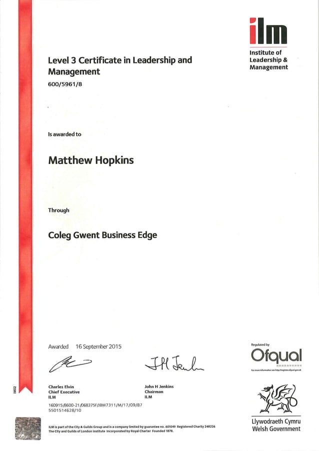 MH - ILM-L3 - Cert | PDF