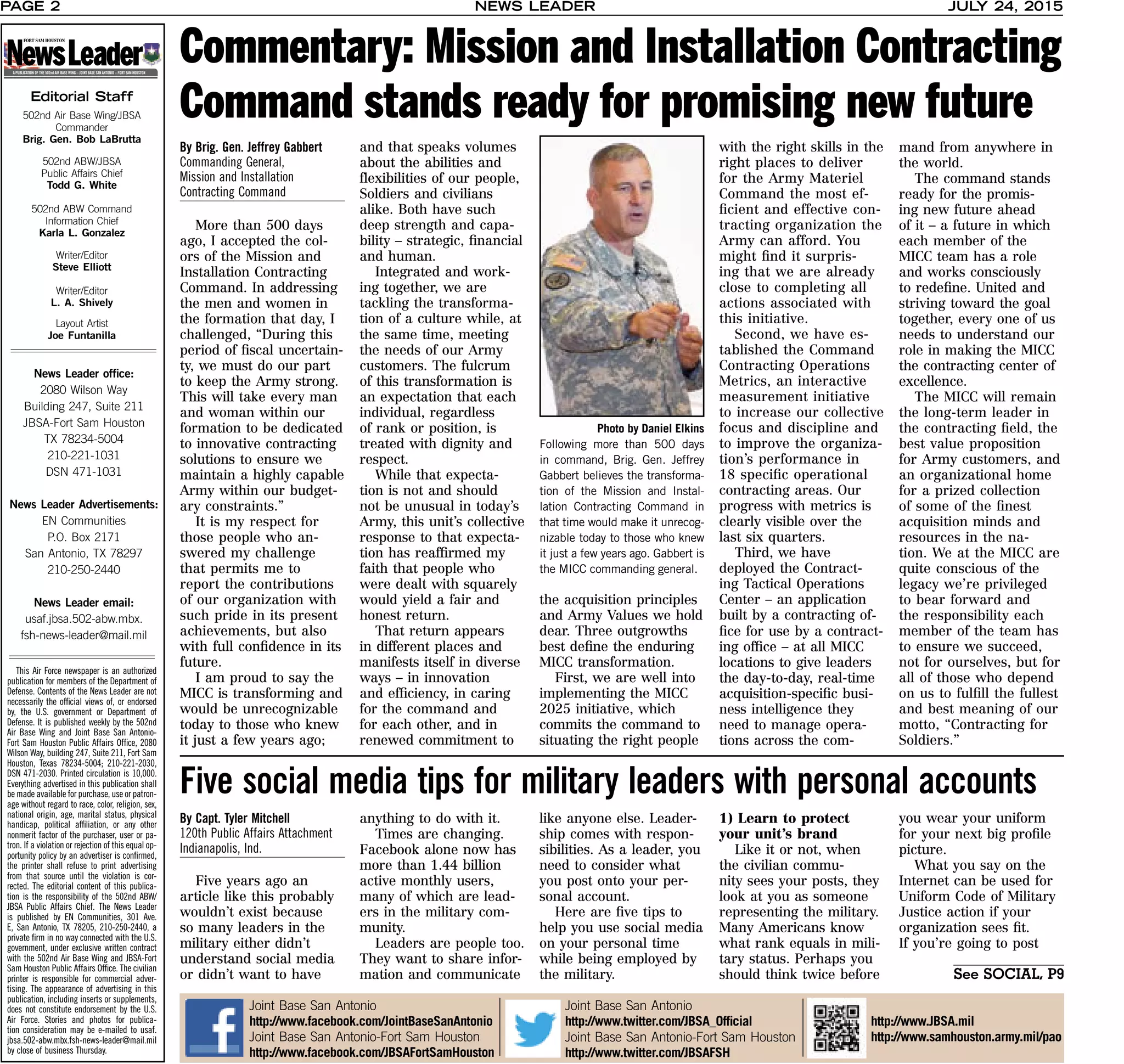 5 Social Media Tips for Military Leaders-Fort Sam Houston | PDF