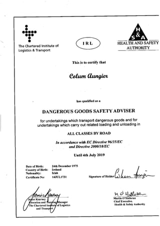 DGSA Certificate | PDF