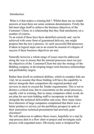 Bid management | DOC | Sales | Business