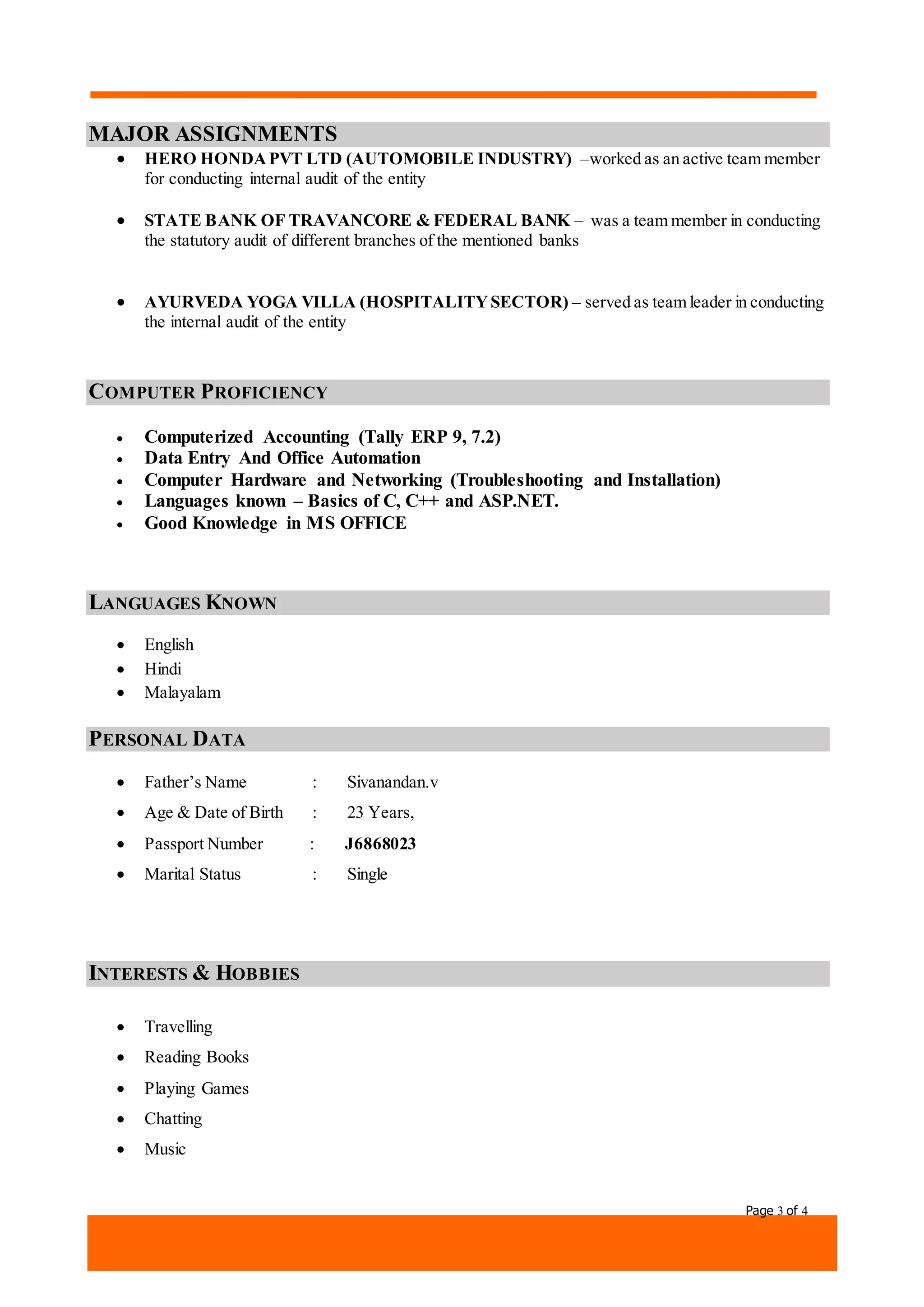 ADARSH CV | PDF
