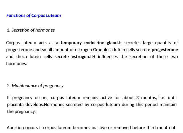 Corpus luteum female reproductive system | PDF | Pregnancy ...