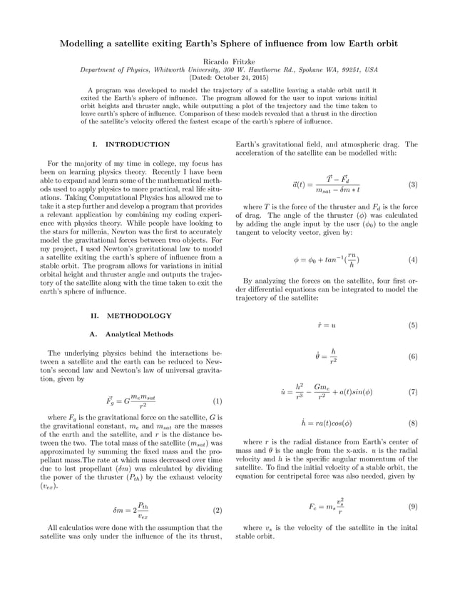 Computational Physics Final Report (MATLAB) | PDF