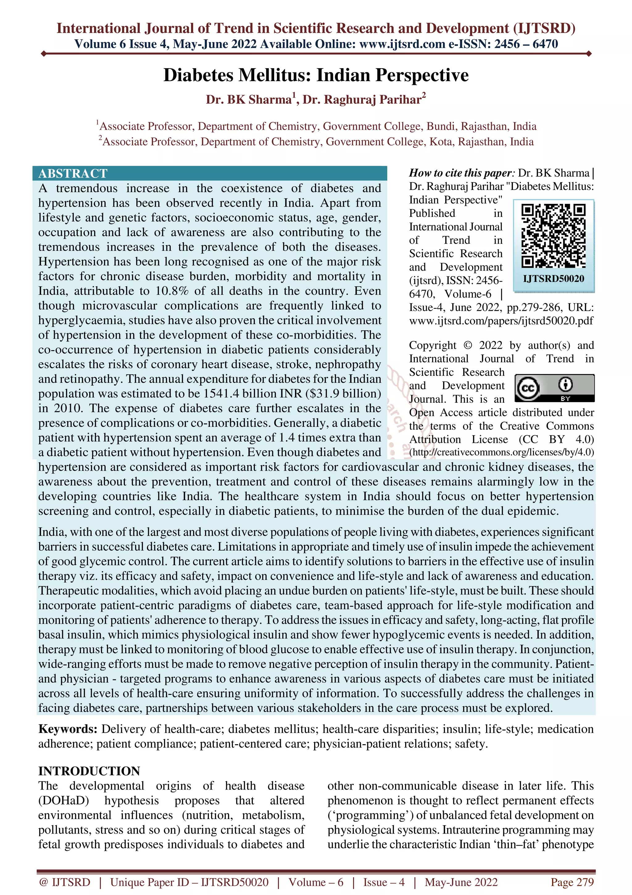 Diabetes Mellitus Indian Perspective | PDF