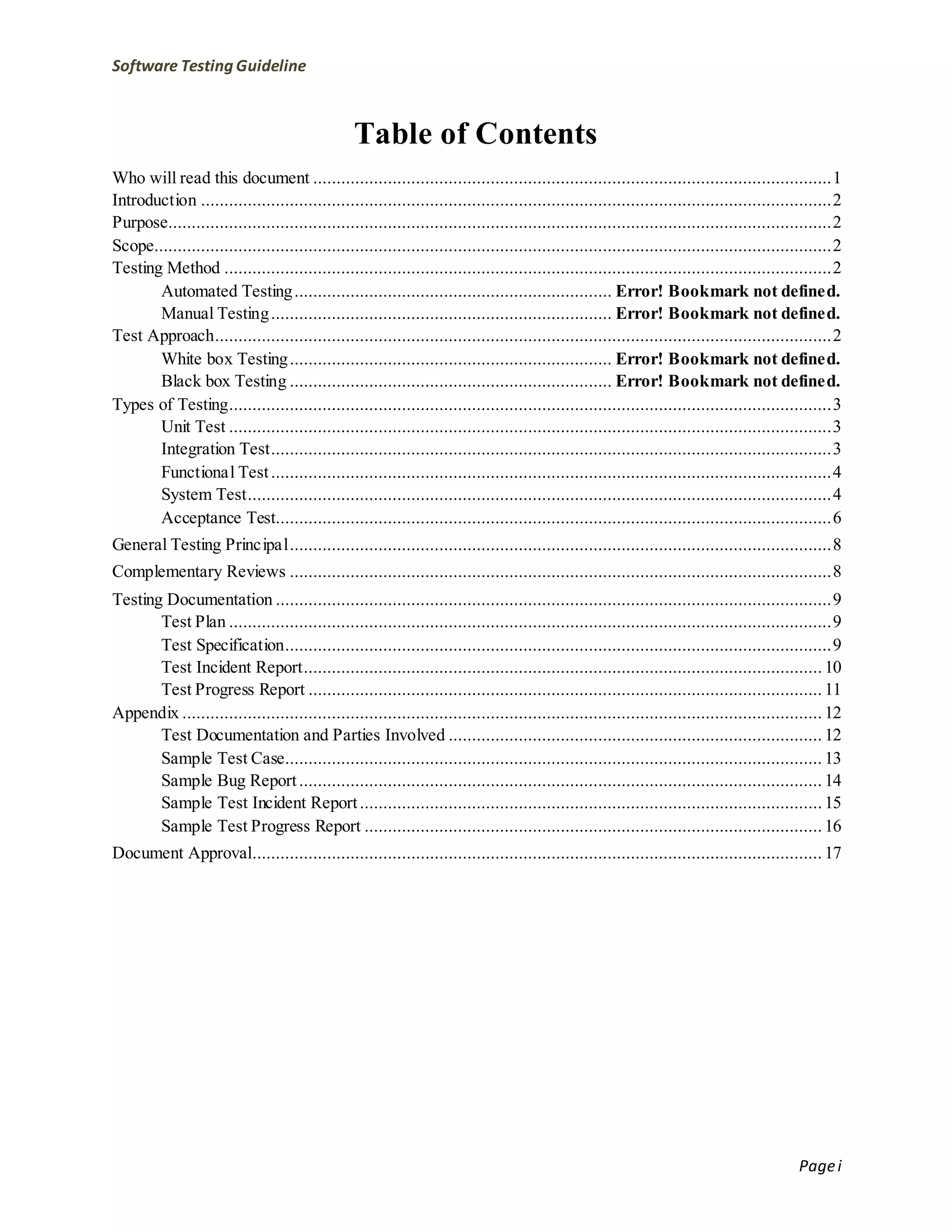 6. Testing Guidelines | DOCX