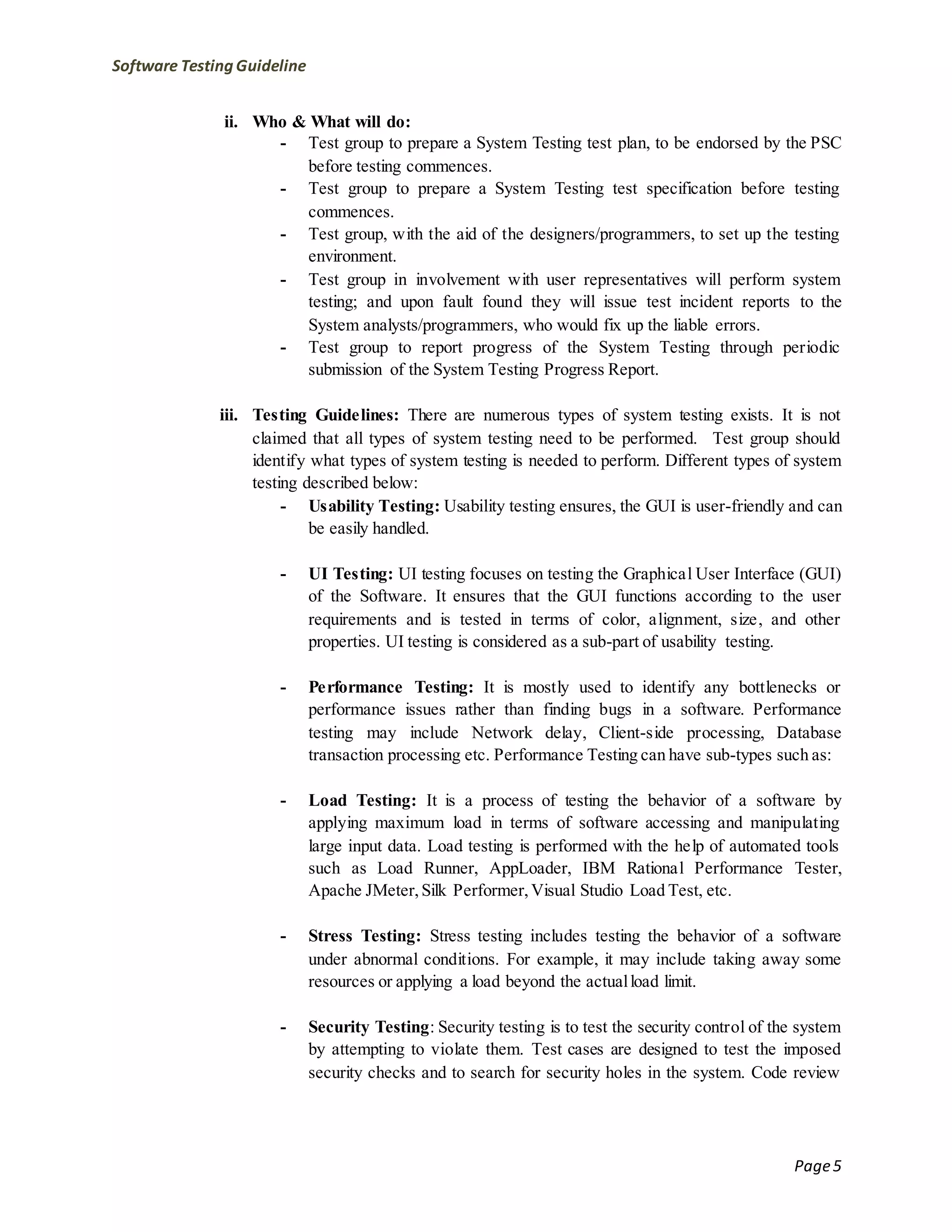 6. Testing Guidelines | DOCX