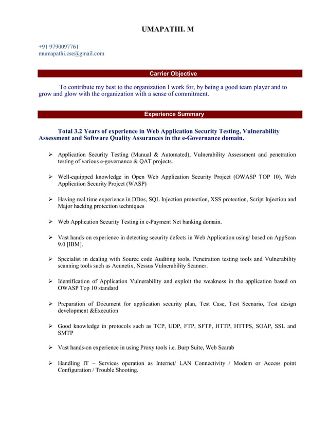 Umapathi_Resume | PDF