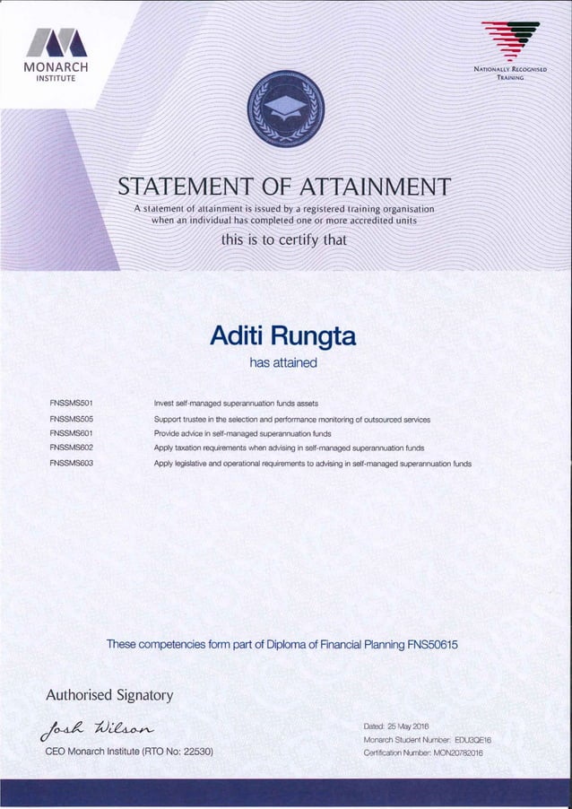 DFP+SMSF Certificate | PDF