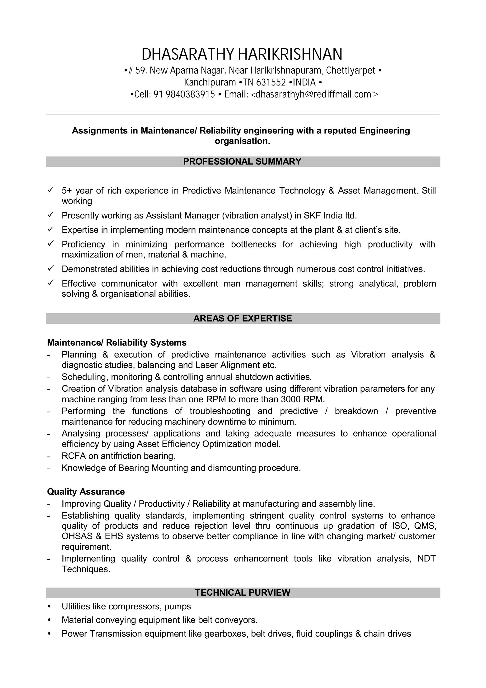 vibration specialist | PDF