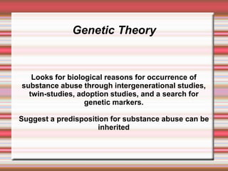 Etiological Theories Of Substance Abuse | PPTX | Substance Abuse ...