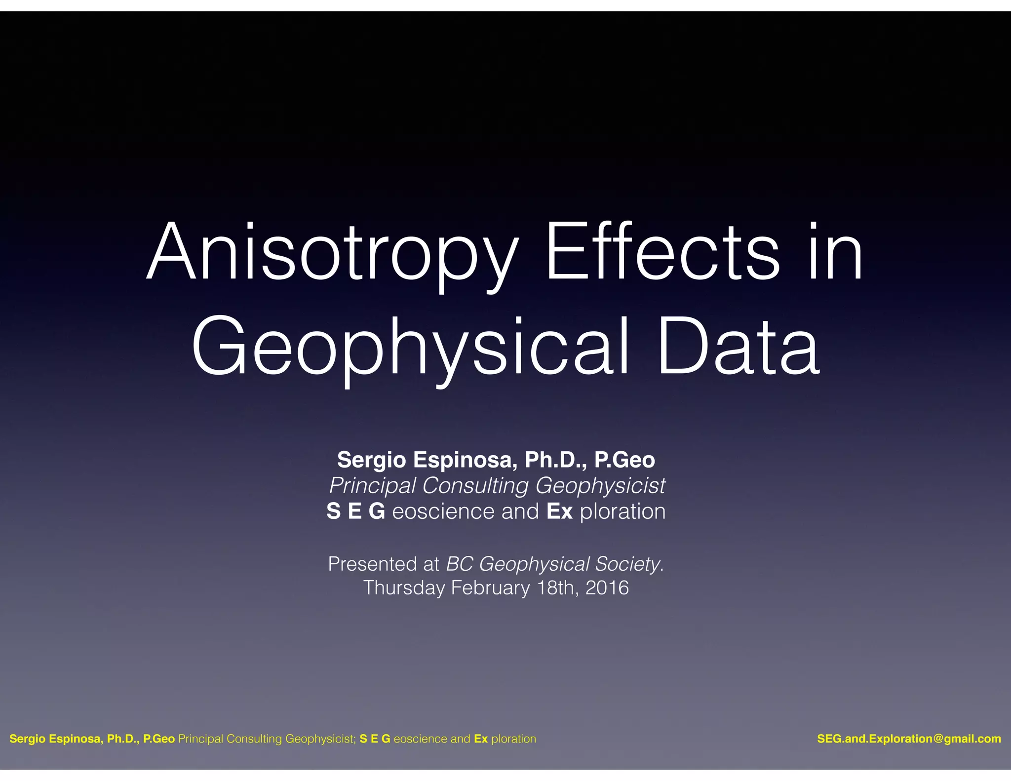 Anisotropy Effects in Geophysical Data | PDF