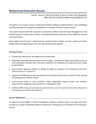 Resume_Mohammad Shahadat Hossain | PDF