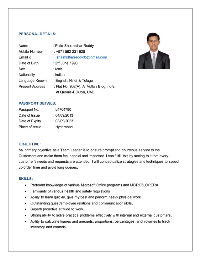 Shashidhar Reddy CV | PDF