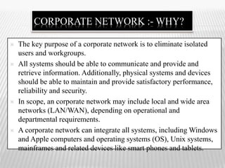corporate networking basics | PPTX | Computer Networking | Computing