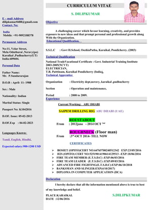 DILIPKUMAR RESUME - Copy (2) | DOC