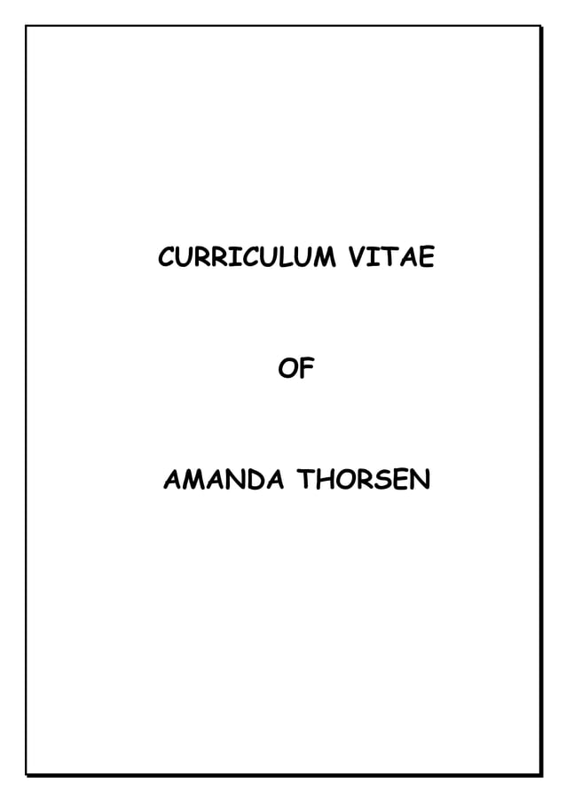 Amanda Thorsen CV | PDF