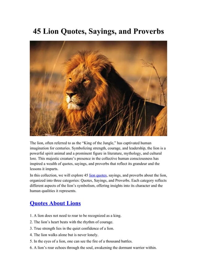 45 Lion Quotes, Sayings, and Proverbs.docx