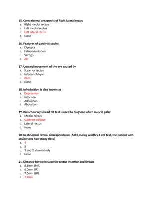 45 Multiple Choice Questions (MCQS) - Extra-ocular muscles and Squint.docx