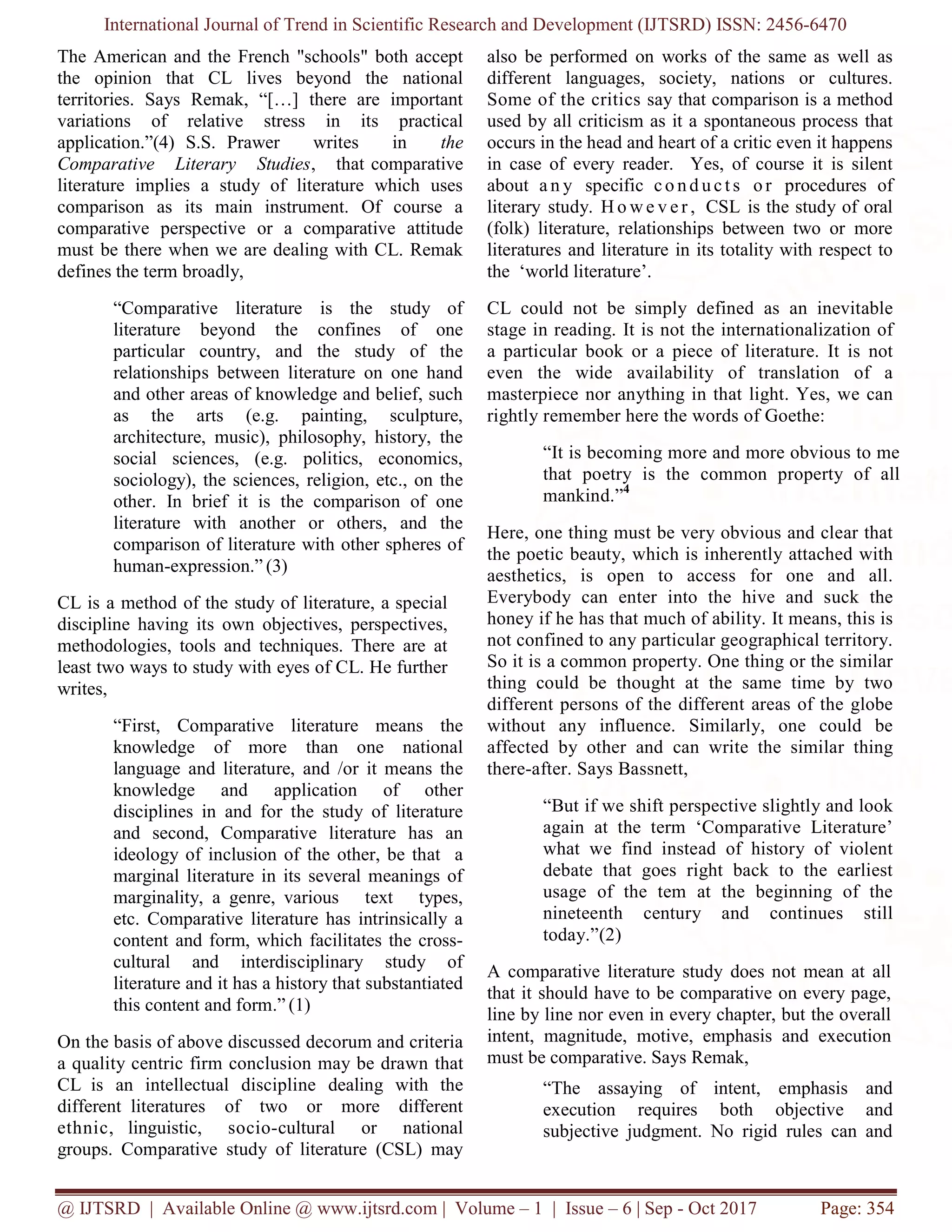 On Comparative Literature | PDF