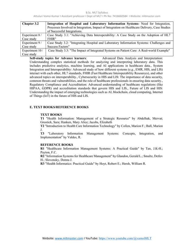 45_Program Elective course - III (Laboratory and Hospital information ...