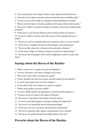45 Raven of the Rockies Quotes, Sayings, and Proverbs.docx