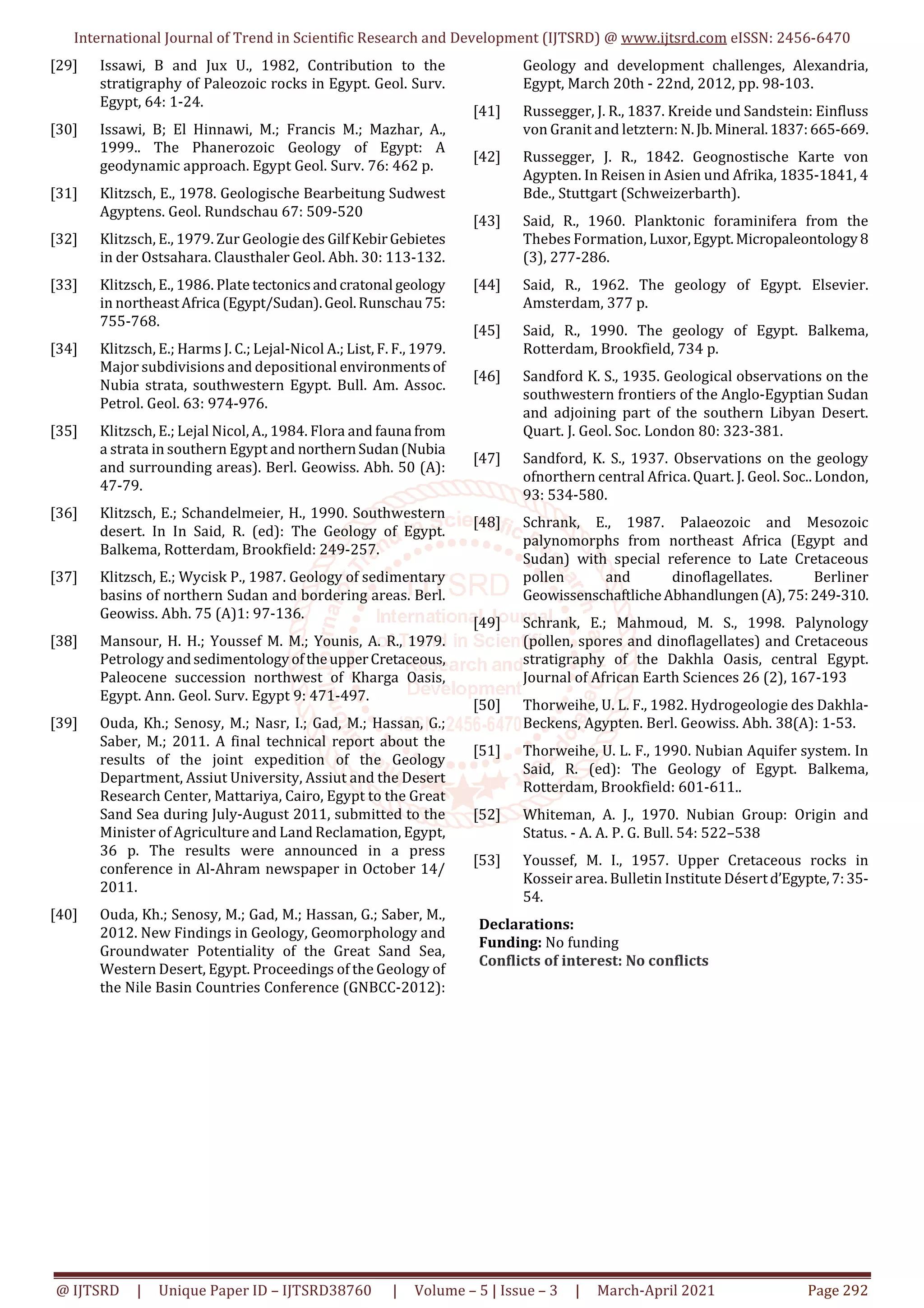 The Nubia Sandstone Nubia Group , Western Desert, Egypt An Overview | PDF