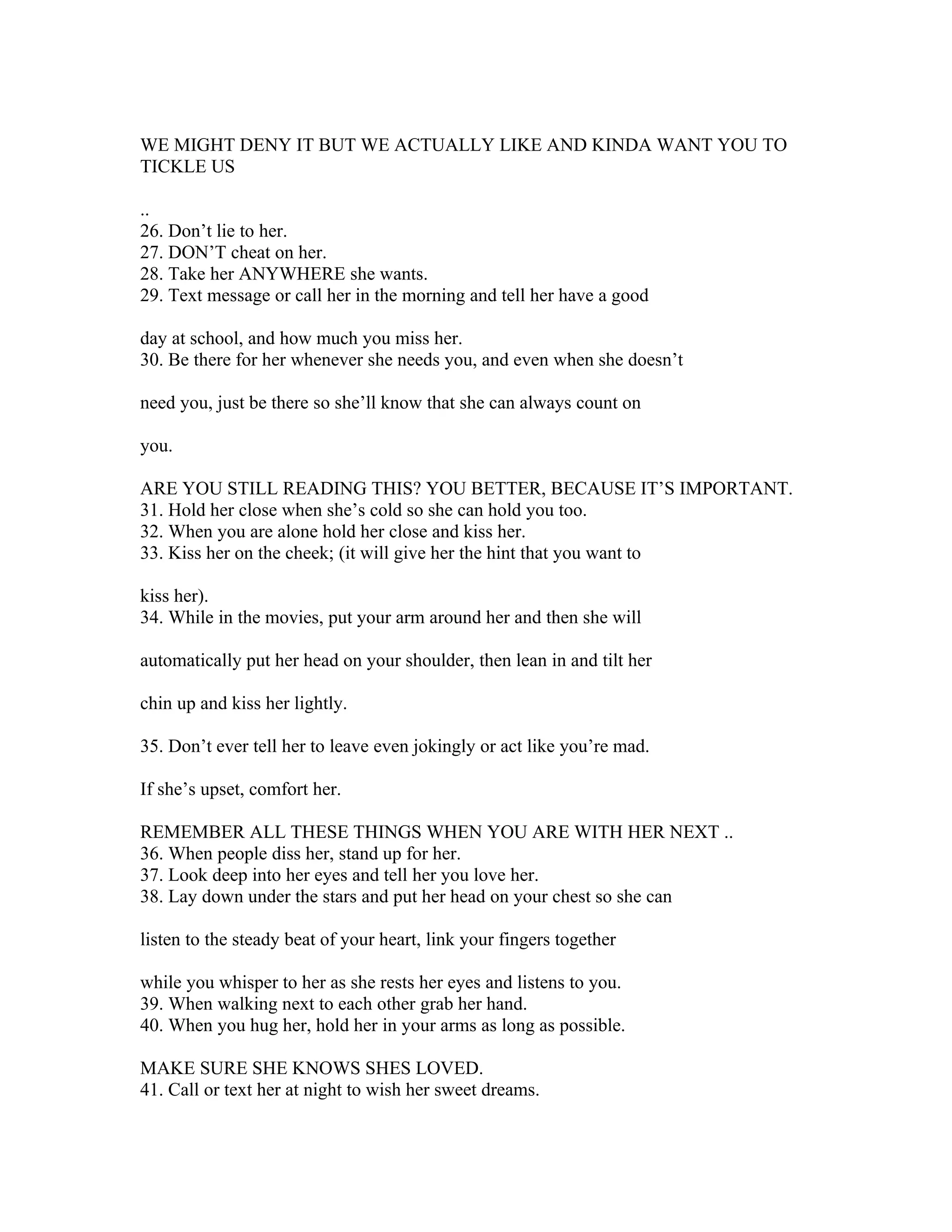 45 things a girl want | DOC