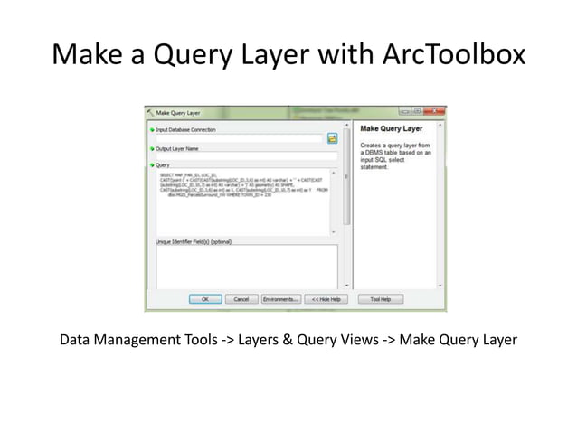 Making Use of Query Layers & Spatial Views | PPT