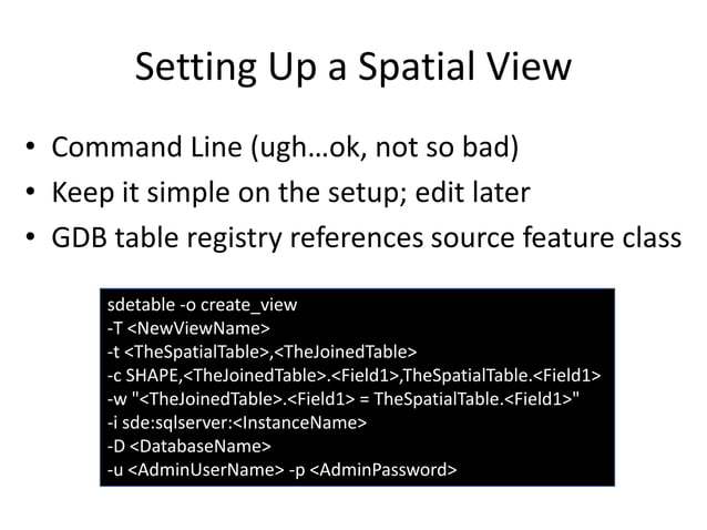 Making Use of Query Layers & Spatial Views | PPT