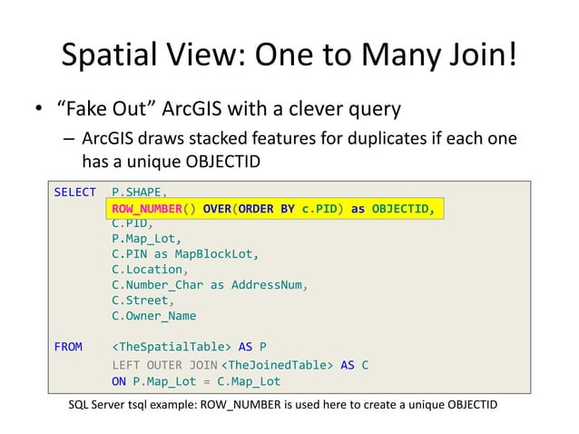 Making Use of Query Layers & Spatial Views | PPT