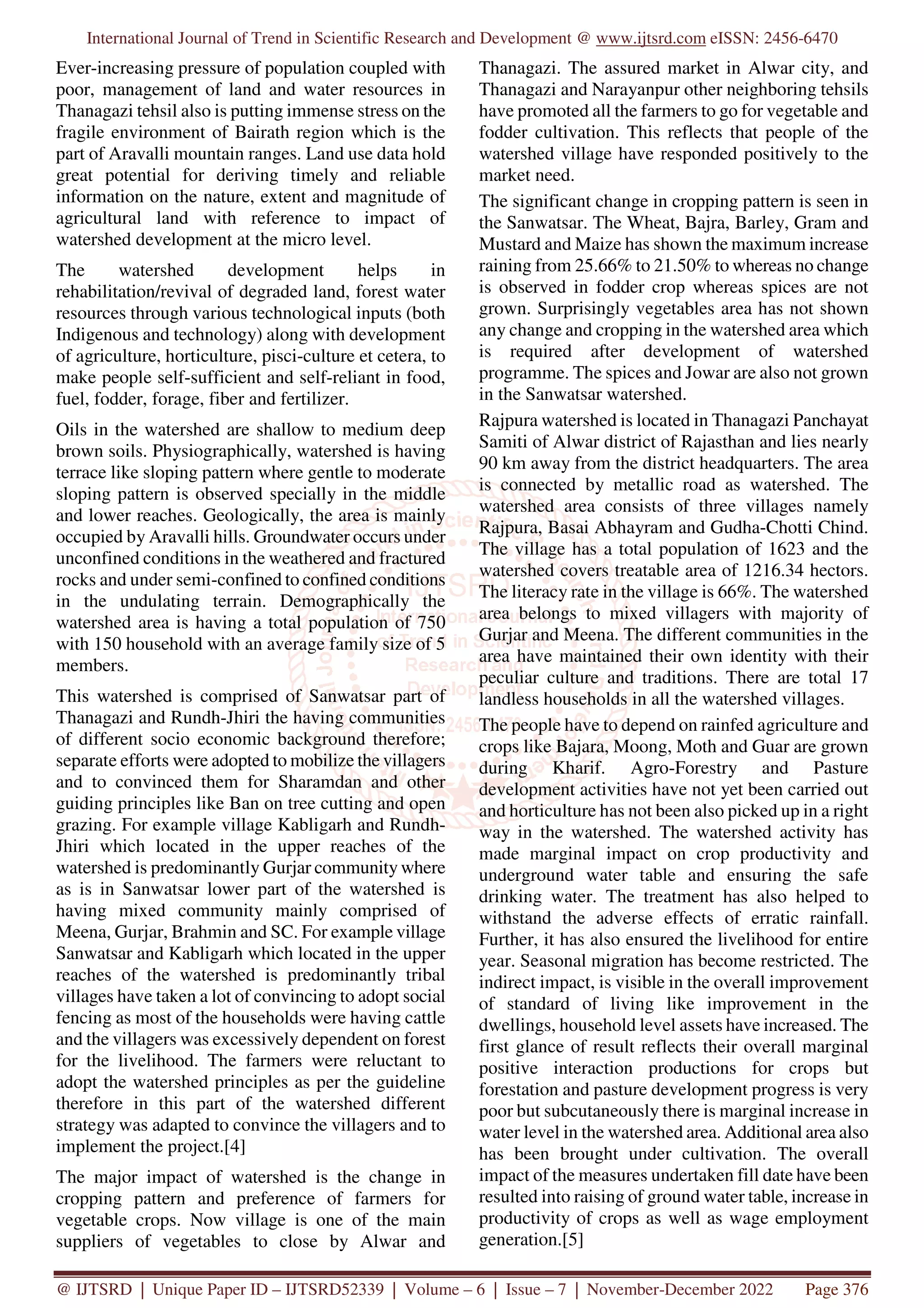 Watershed and Agriculture Management in Rajasthan | PDF