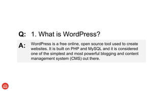 45 WordPress Interview Questions | PDF