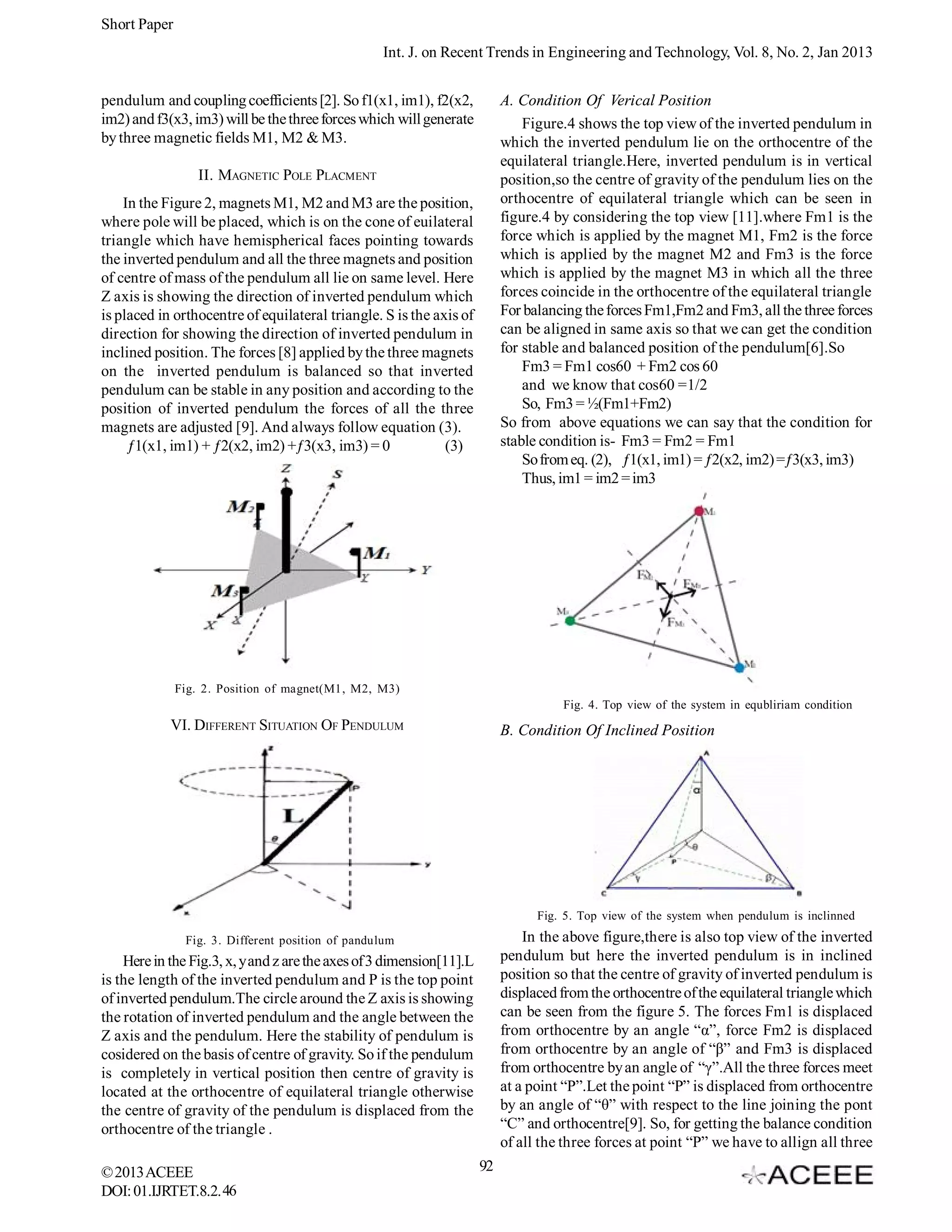 Three Degree of Freedom Control of Inverted Pendulum by using Repulsive ...
