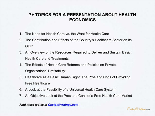 COMPLETE GUIDE ON MAKING A PRESENTATION ABOUT HEALTH ECONOMICS | PPT