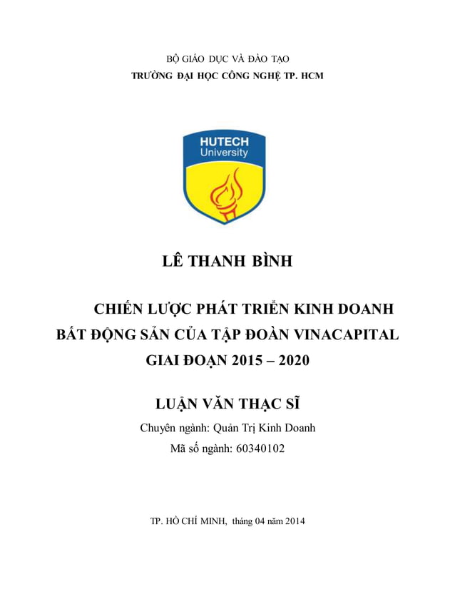 Đề tài: Chiến lược phát triển kinh doanh bất động sản của tập đoàn VinaCapital giai đoạn 2015 ...