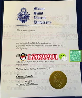 Mount Saint Vincent University degree offer diploma Transcript | PDF