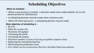Scheduling Definition, objectives and types | PPTX