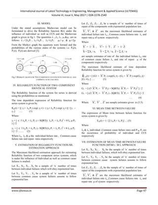 Estimation of Reliability Indices of Two Component Identical System in ...